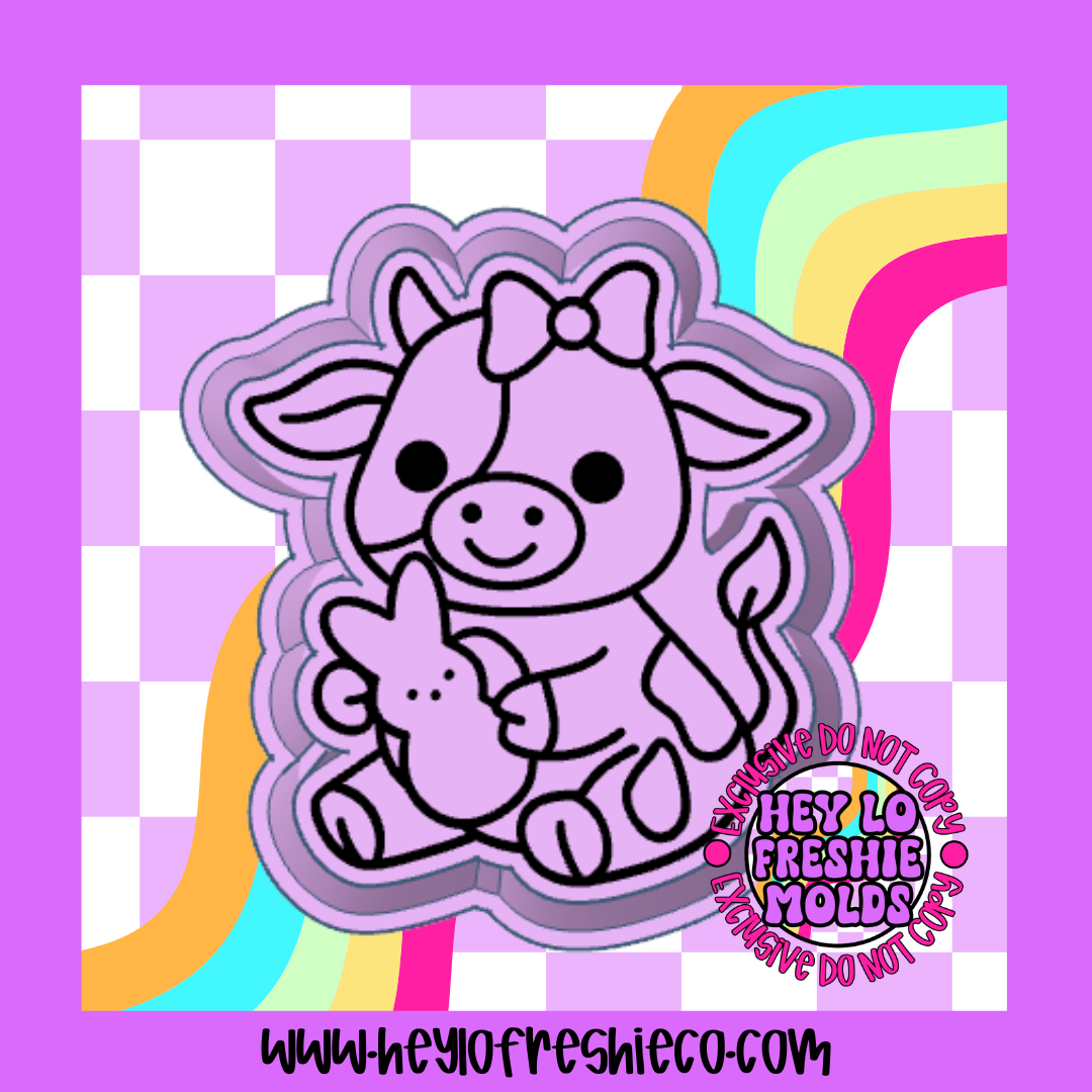 Cutie Cow With Peep Silicone Mold – Hey Lo Freshie Co