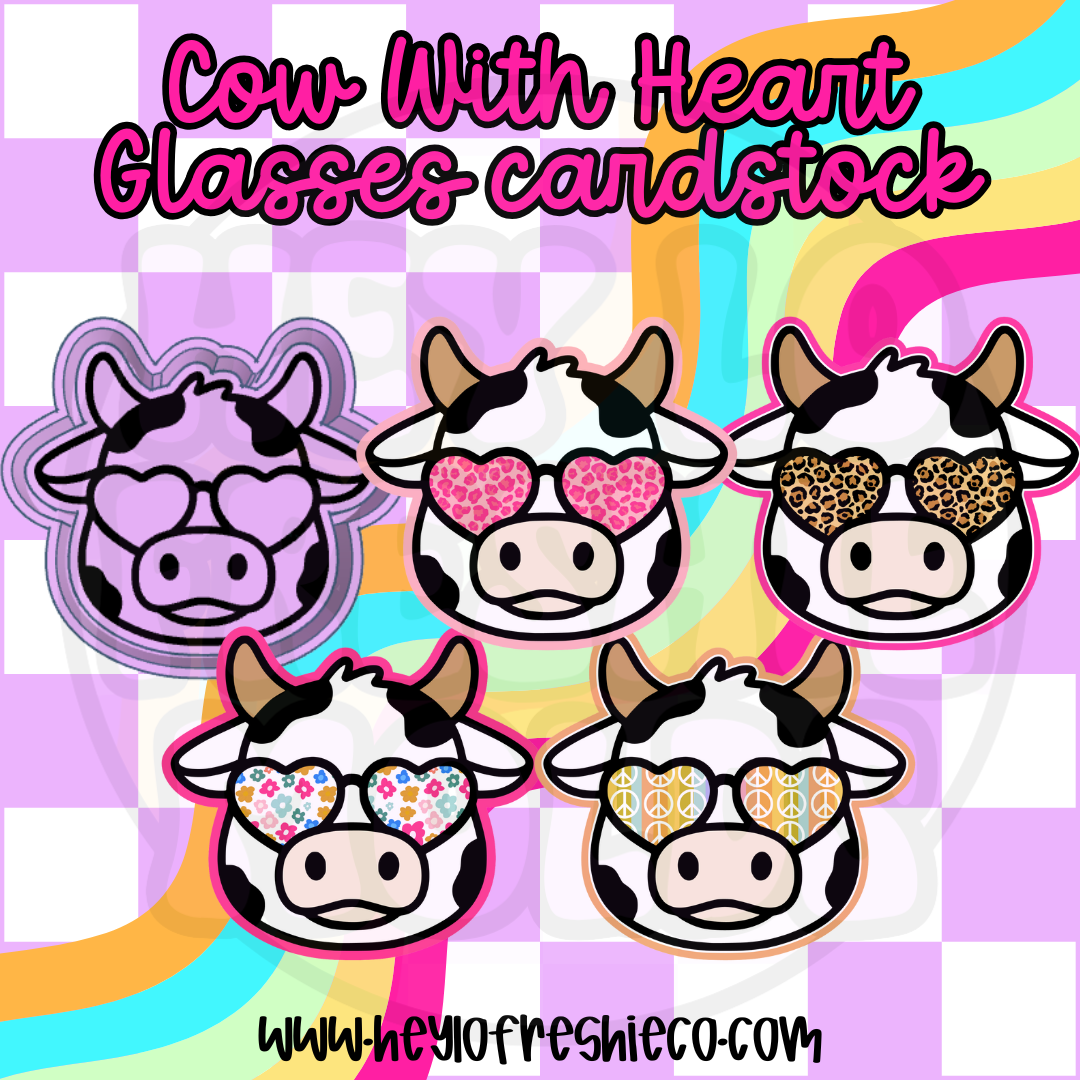 Cow In Heart Glasses Cardstock Grab Bag | 10 Count – Hey Lo Freshie Co